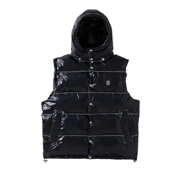 A BATHING APE Nylonetal Badge Padded Vest