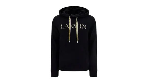 LANVIN Logo Embroidered Hoodie - Black