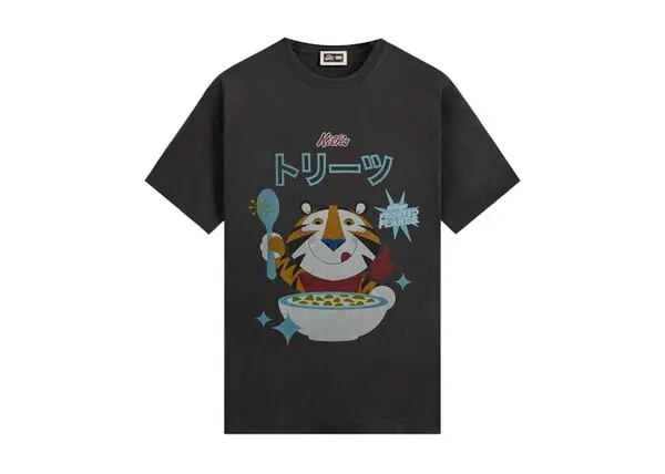 Kith Treats Kellogg’s Frosted Flakes Cereal Tony The Tiger Japanese Vintage Tee Shirt - Black