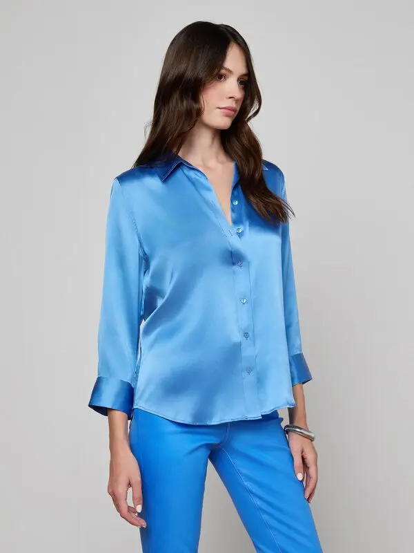 L'Agence Dani Silk Blouse Top