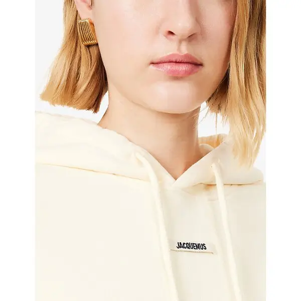 Jacquemus Cotton-jersey Hoody With Grosgrain Tab - Light Beige