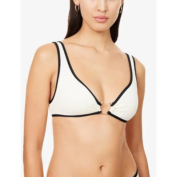 Seafolly Beach Bound Contrast-trim Bikini Top