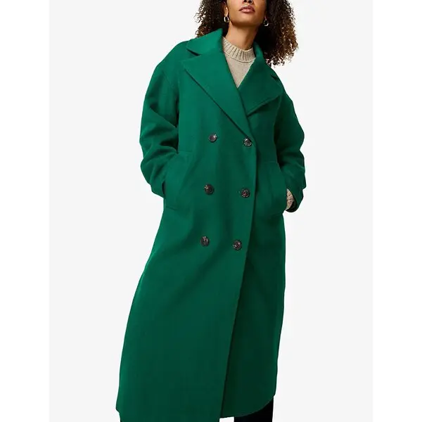 OMNES Tina Double-breasted Woven Coat - Green