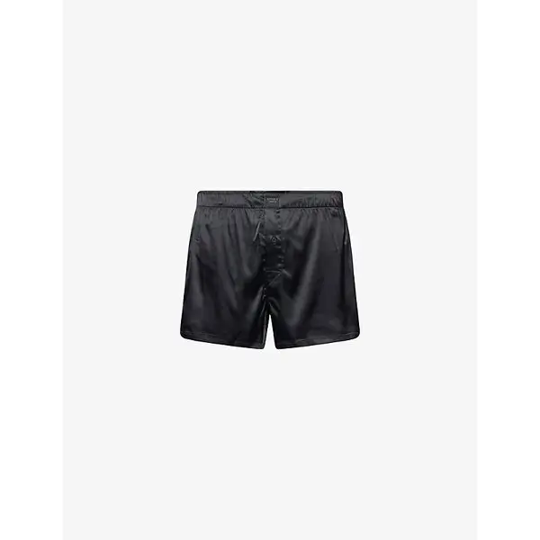 SAVAGE X FENTY Brand-patch Stretch-woven Boxers Xxl - Black Caviar