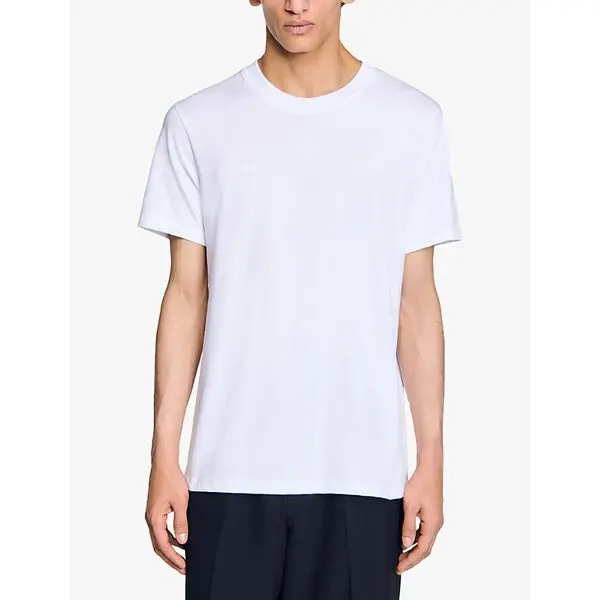 Sandro Short-sleeved Cotton-jersey T-shirt - White