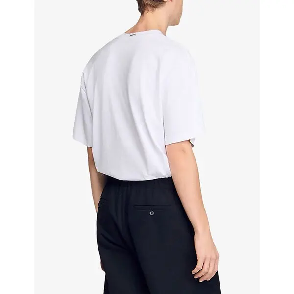 Sandro Short-sleeved Cotton-jersey T-shirt - White