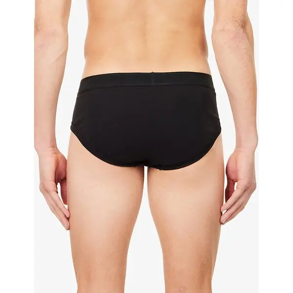TOM FORD Mid-rise Branded Pack Of Two Stretch-cotton Briefs - Black