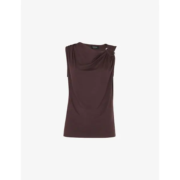 Whistles Ring-detail Cowl-neck Top