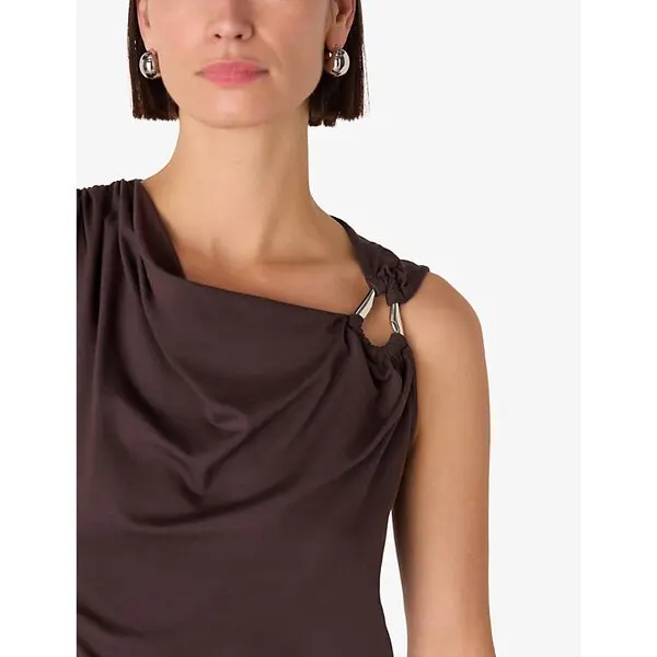 Whistles Ring-detail Cowl-neck Top