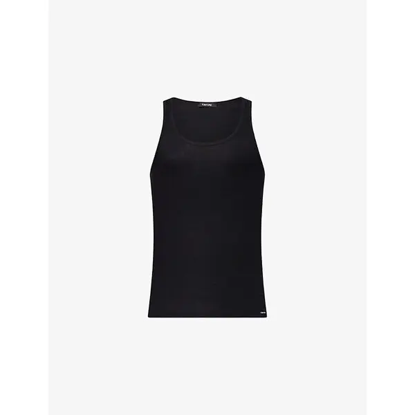 TOM FORD Ribbed Scoop-neck Cotton-blend Top
