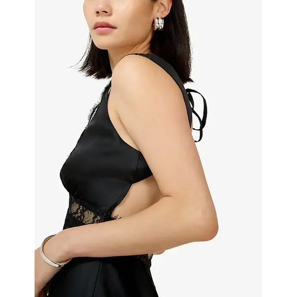 mini high neck black dress Carabella Black High-Neck Short-Sleeve Mini Dress – Club L London main image 0