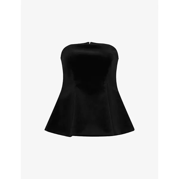 OMNES Etta Strapless Stretch-velvet Top - Black