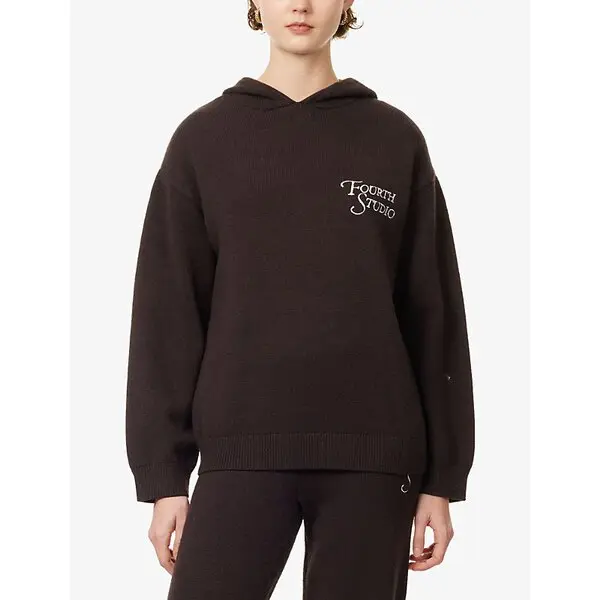 4TH & RECKLESS Logo-embroidered Knitted Hoodie