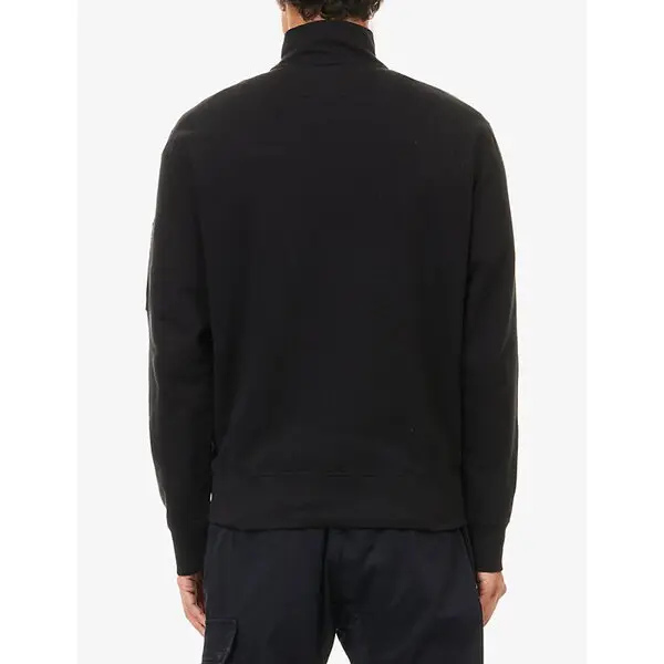 C.P. COMPANY Logo-patch Half-zip Cotton Jumper