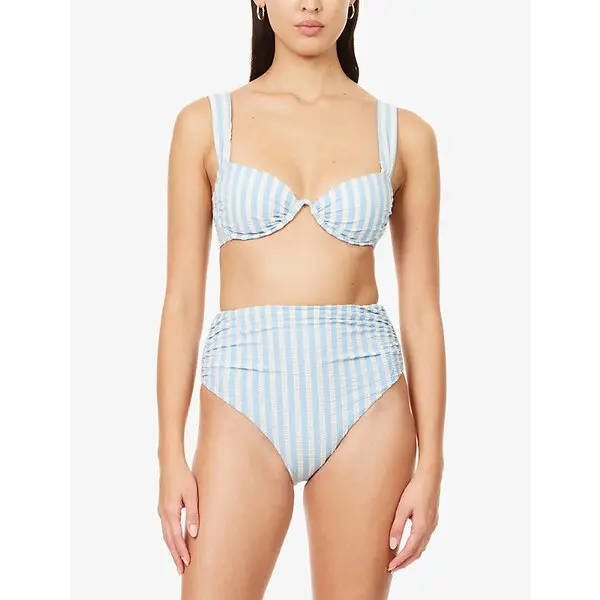 Simkhai Anniston Bikini Top - Hydrangea Blue Stripe