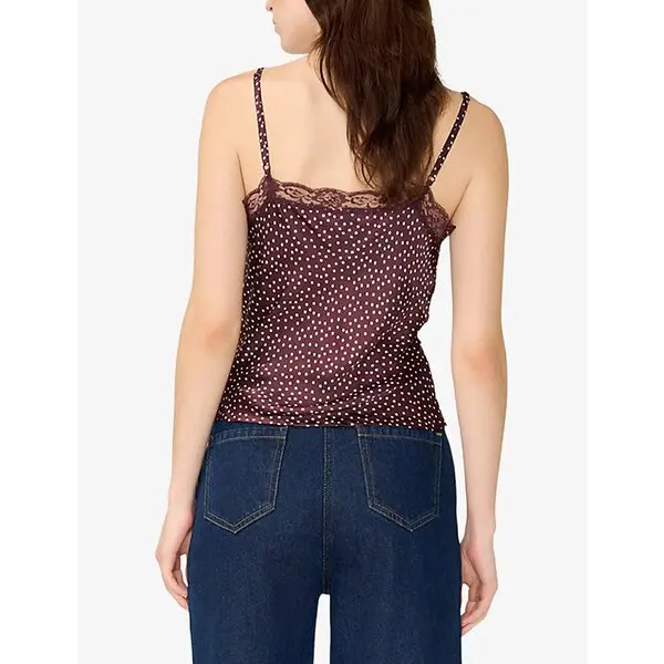 OMNES Tamara Polka-dot Satin Cami Top