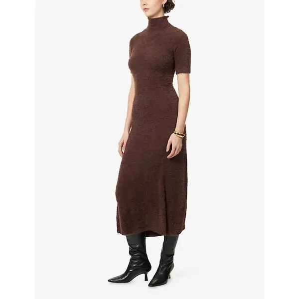 Pretty Lavish Belisse Turtleneck Knitted Maxi Dress - Chocolate Brown |  Editorialist