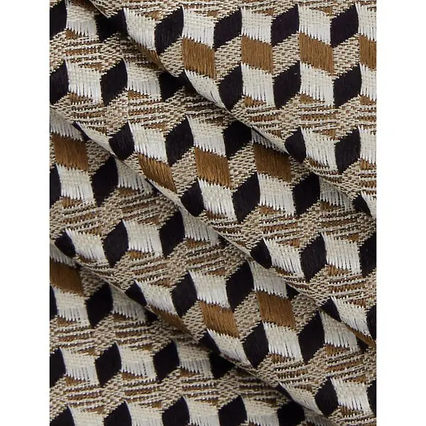 TOM FORD Geometric-print Silk Neck Tie - Beige Multicolor