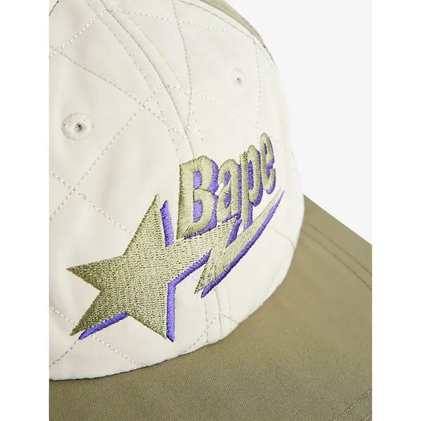 A BATHING APE Logo-embroidered Quilted Cap