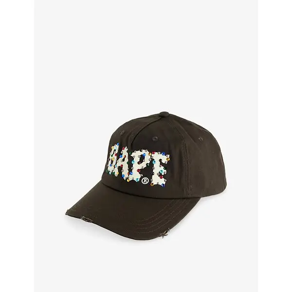 A BATHING APE Embellished-logo Cotton Cap - Black