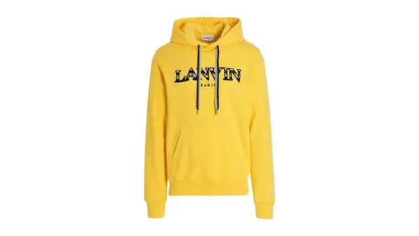 LANVIN Logo Embroidered Hoodie - Yellow/black