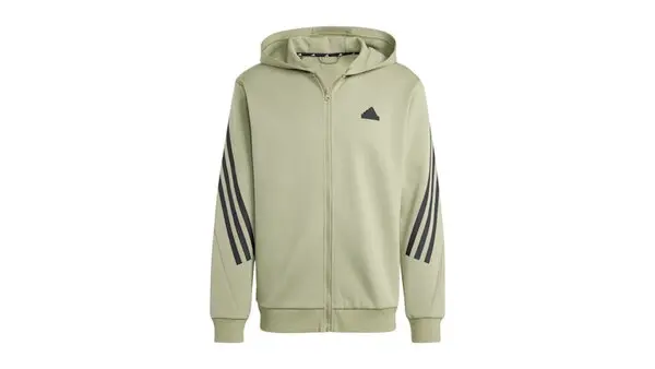 Adidas Future Icons 3-stripes Full-zip Hoodie - Tent Green