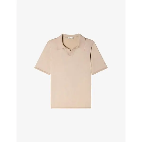 Sandro Short-sleeved Knitted Polo Shirt - Beige