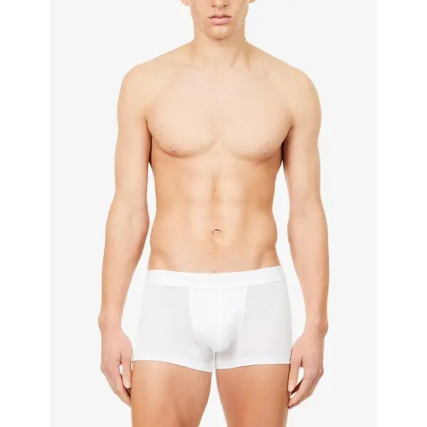 Sunspel Branded Mid-rise Stretch-woven Trunks - White