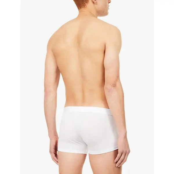 Sunspel Branded Mid-rise Stretch-woven Trunks - White