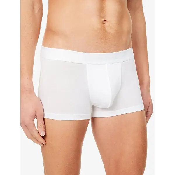 Sunspel Branded Mid-rise Stretch-woven Trunks - White
