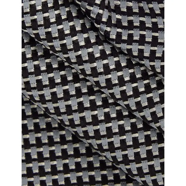 TOM FORD Geometric-print Silk Neck Tie - Silver
