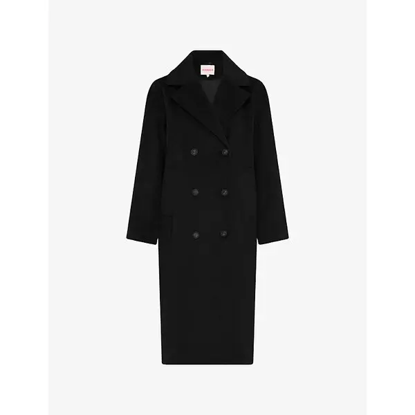OMNES Tina Double-breasted Woven Coat - Black