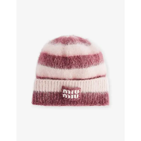 Miu Miu Wool-blend Beanie Hat - Amaranto+pesca