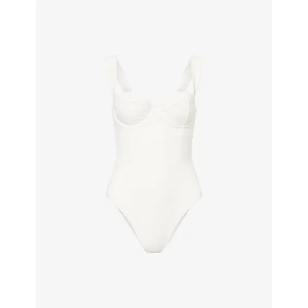 Simkhai Kyle Bustier One Piece Swimsuit - White