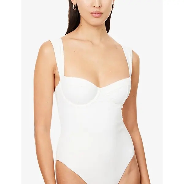 Simkhai Kyle Bustier One-piece Swimsuit - White
