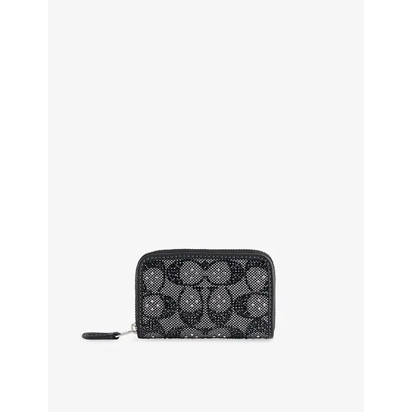 COACH® Logo-print Zipped Card Holder - Lh/black