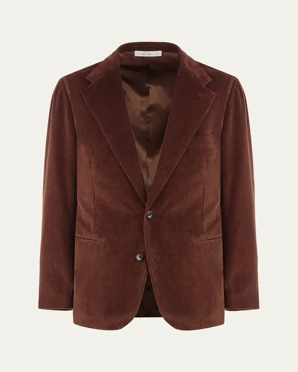 UMIT BENAN Ben Cotton Cashmere Corduroy Blazer - Tabacco