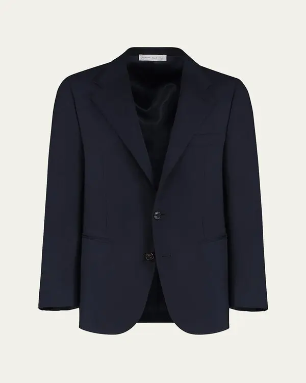 UMIT BENAN Super 120s Wool Single-breasted Blazer - Dark Navy