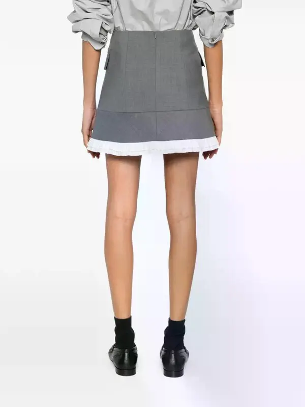 Maje A-line Mini Skirt With Ruffled Hem - Grey