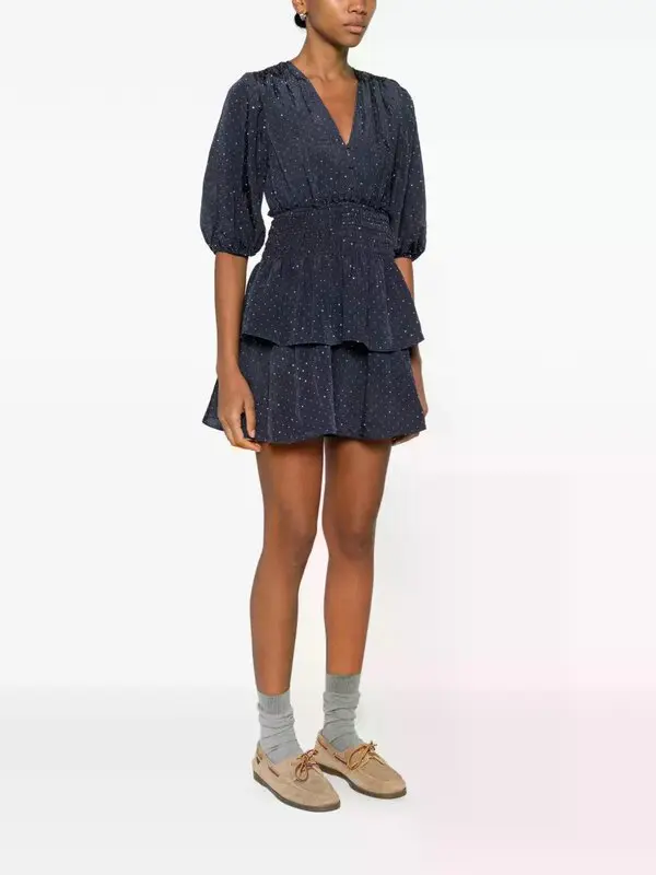 Maje Crystal-embellished V-neck Mini Dress