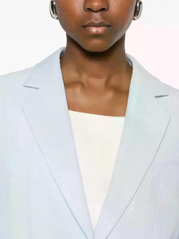 Sandro Sequined Striped Blazer - Blue