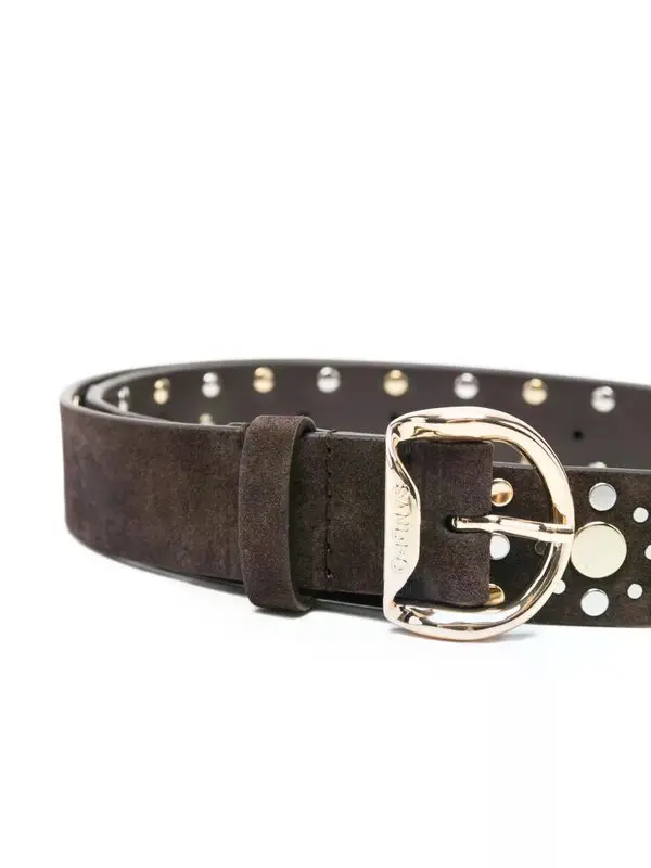 Sandro Suede Belt With Rivets And Buckle