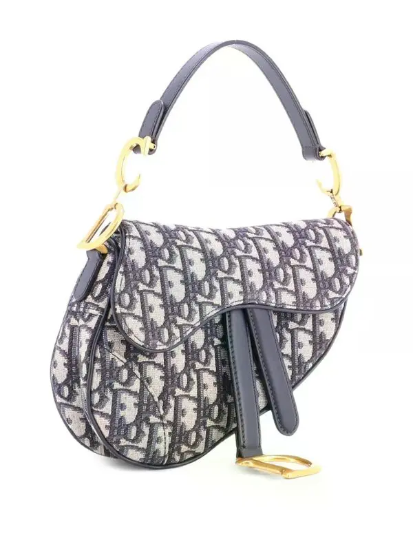 Dior Saddle Handbag Oblique Canvas Mini Shoulder Bag - Black
