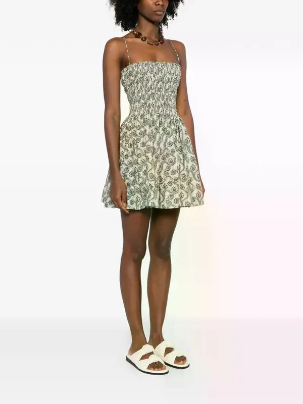 Matteau Shirred Printed Mini Dress