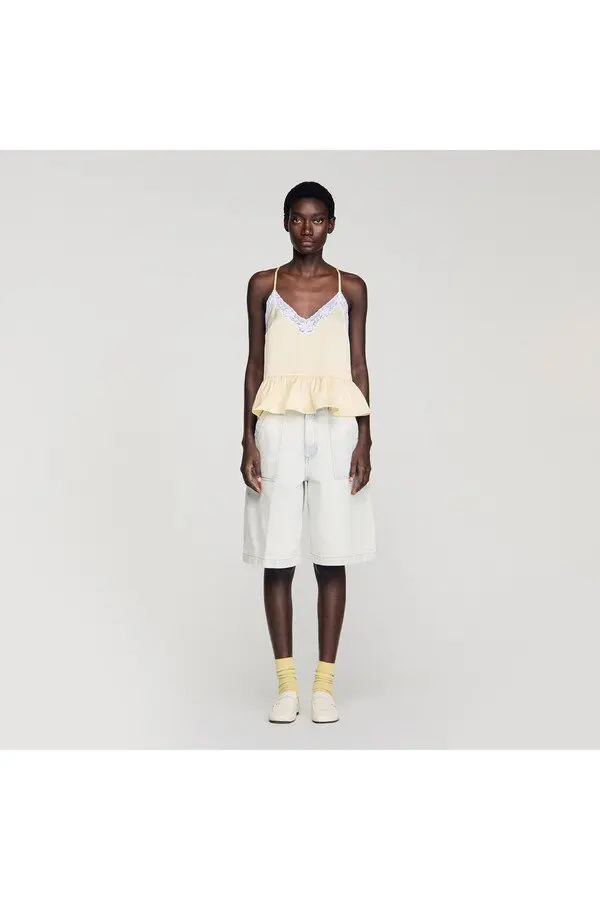 Sandro Wide-leg Checked Wool Trousers - Neutral
