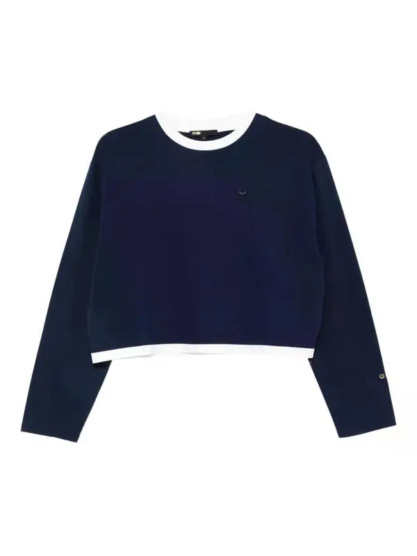 Maje Long-sleeve Cropped Logo T-shirt