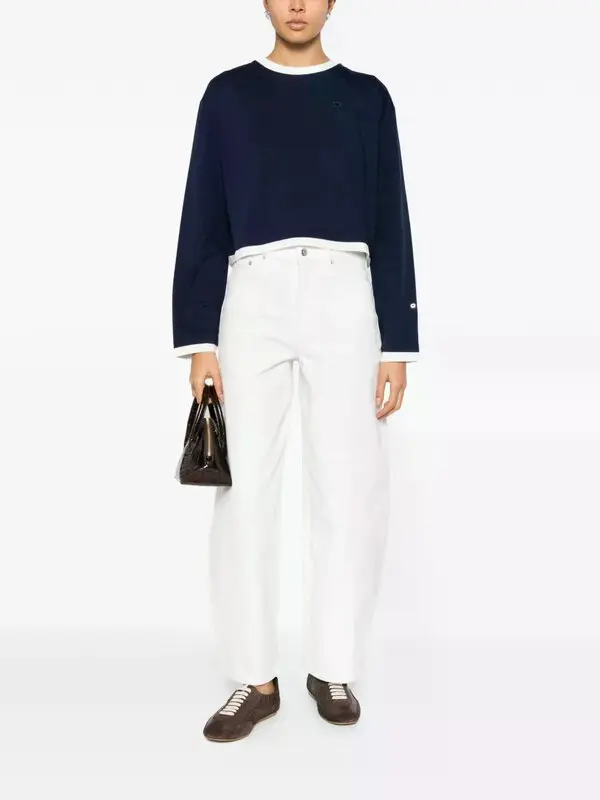 Maje Long-sleeve Cropped Logo T-shirt