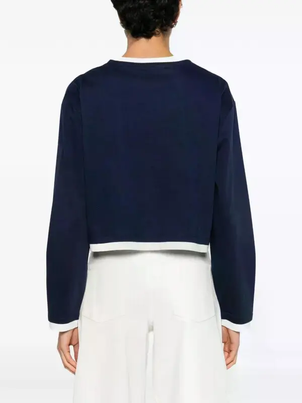 Maje Long-sleeve Cropped Logo T-shirt