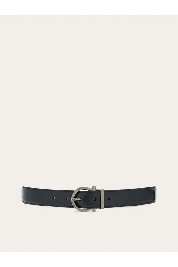 FERRAGAMO Reversible Gancini Belt - Black