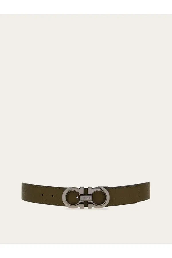FERRAGAMO Reversible Gancini Belt - Red